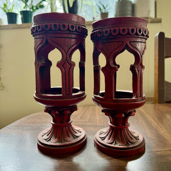Accents | Vintage Red Candle Holders | Poshmark